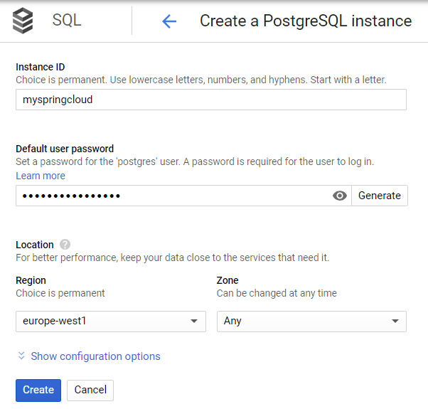 First Steps with GCP SQL
